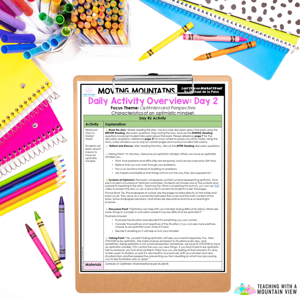 Optimism Activities | SEL Lessons | Last Stop on Market Street ...