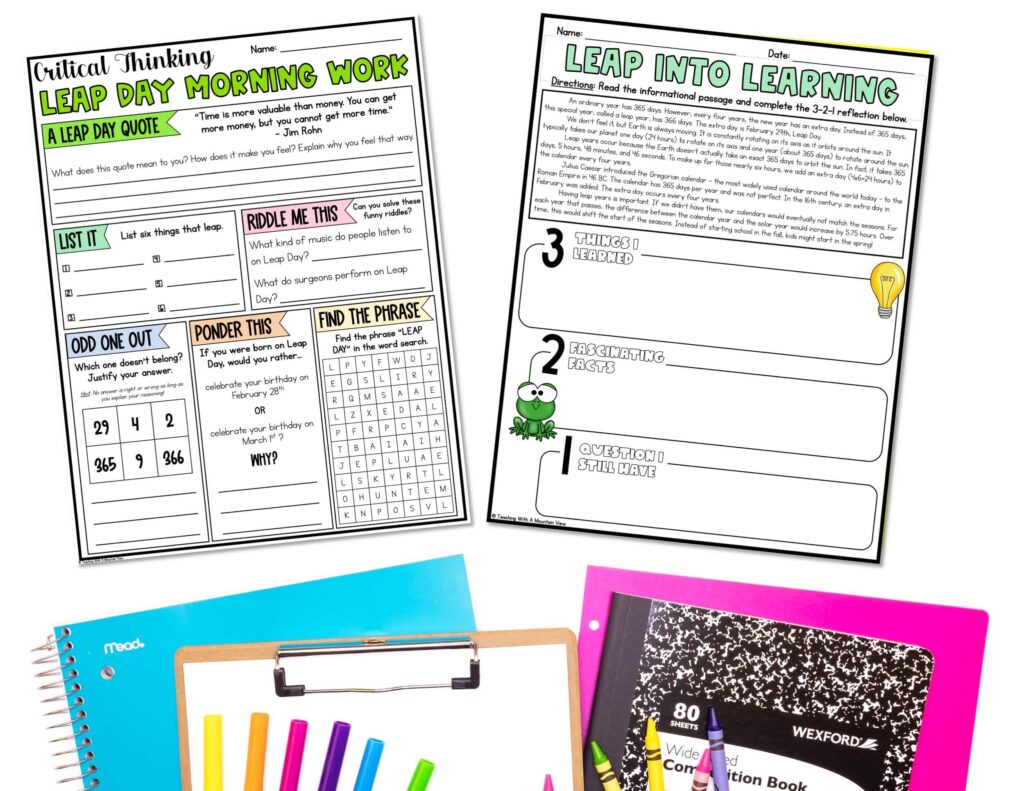 Leap Year Math and Literacy Activities for Leap Day Lessons - Teaching ...