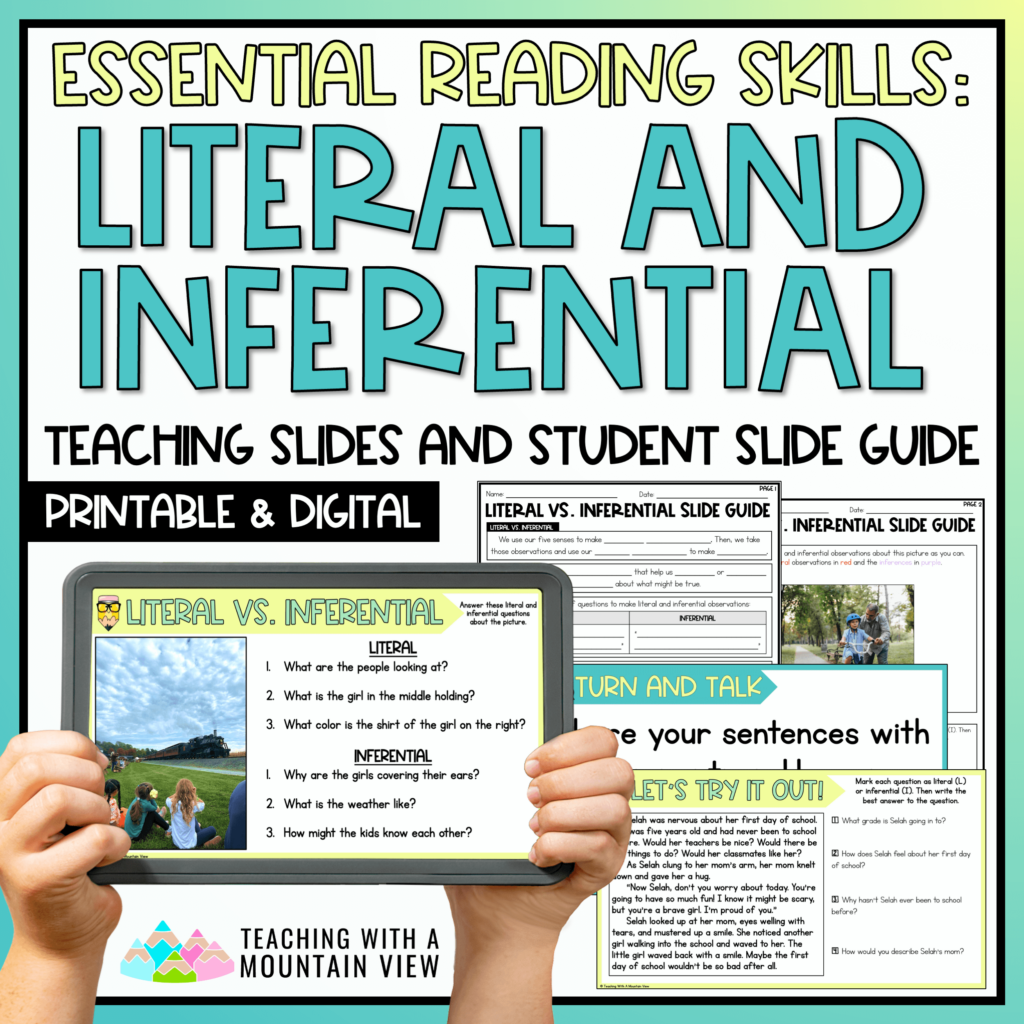 Literal and Inferential Comprehension Reading Lesson | Slideshow and Lessons - Teaching with a ...