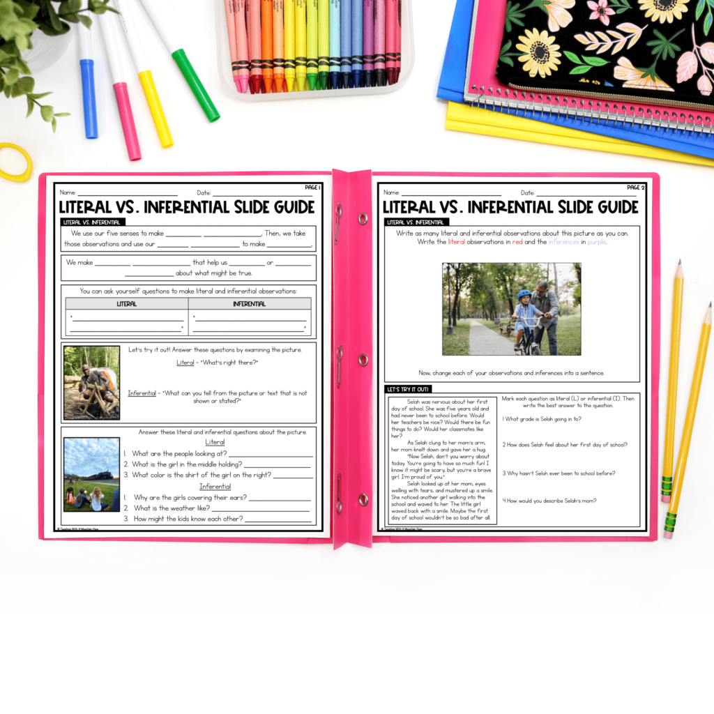 Literal and Inferential Comprehension Reading Lesson | Slideshow and Lessons - Teaching with a ...