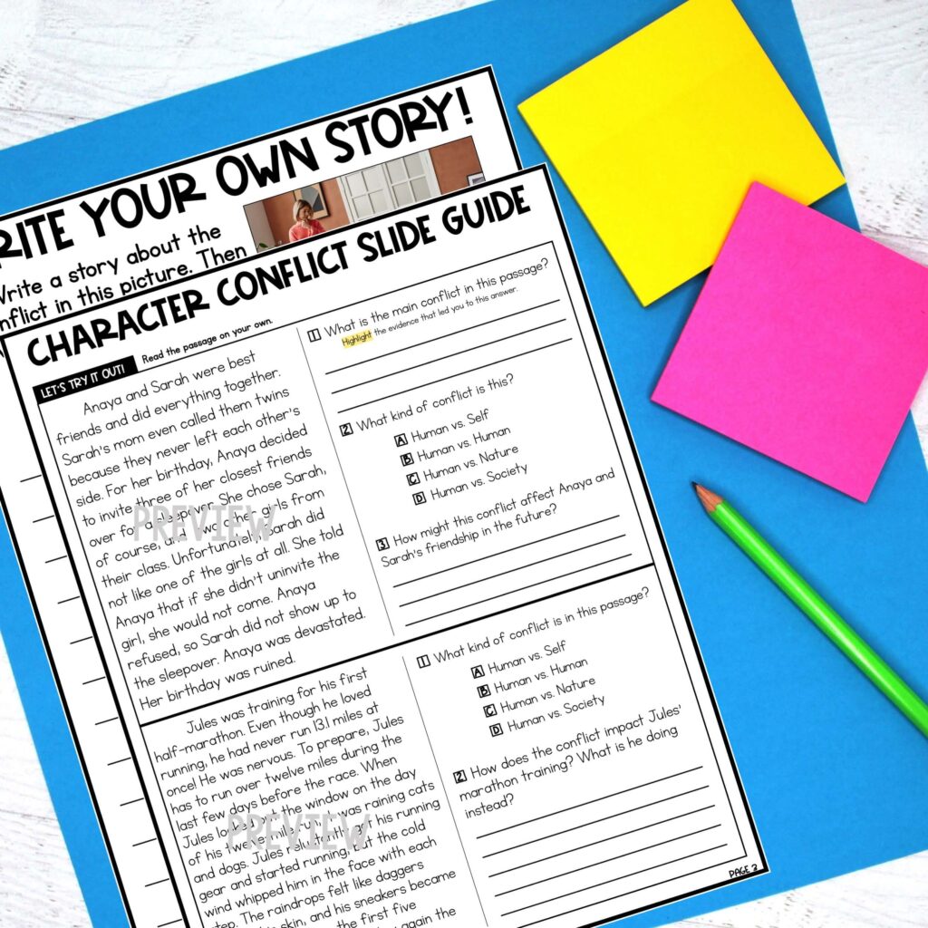 Character Conflict Reading Lesson | Slideshow and Lessons - Teaching ...