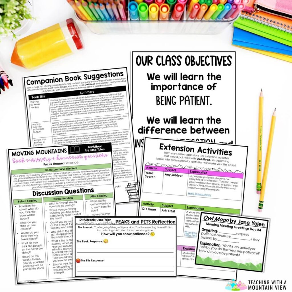 Patience Activities for Kids | SEL Lessons | Owl Moon - Teaching with a ...