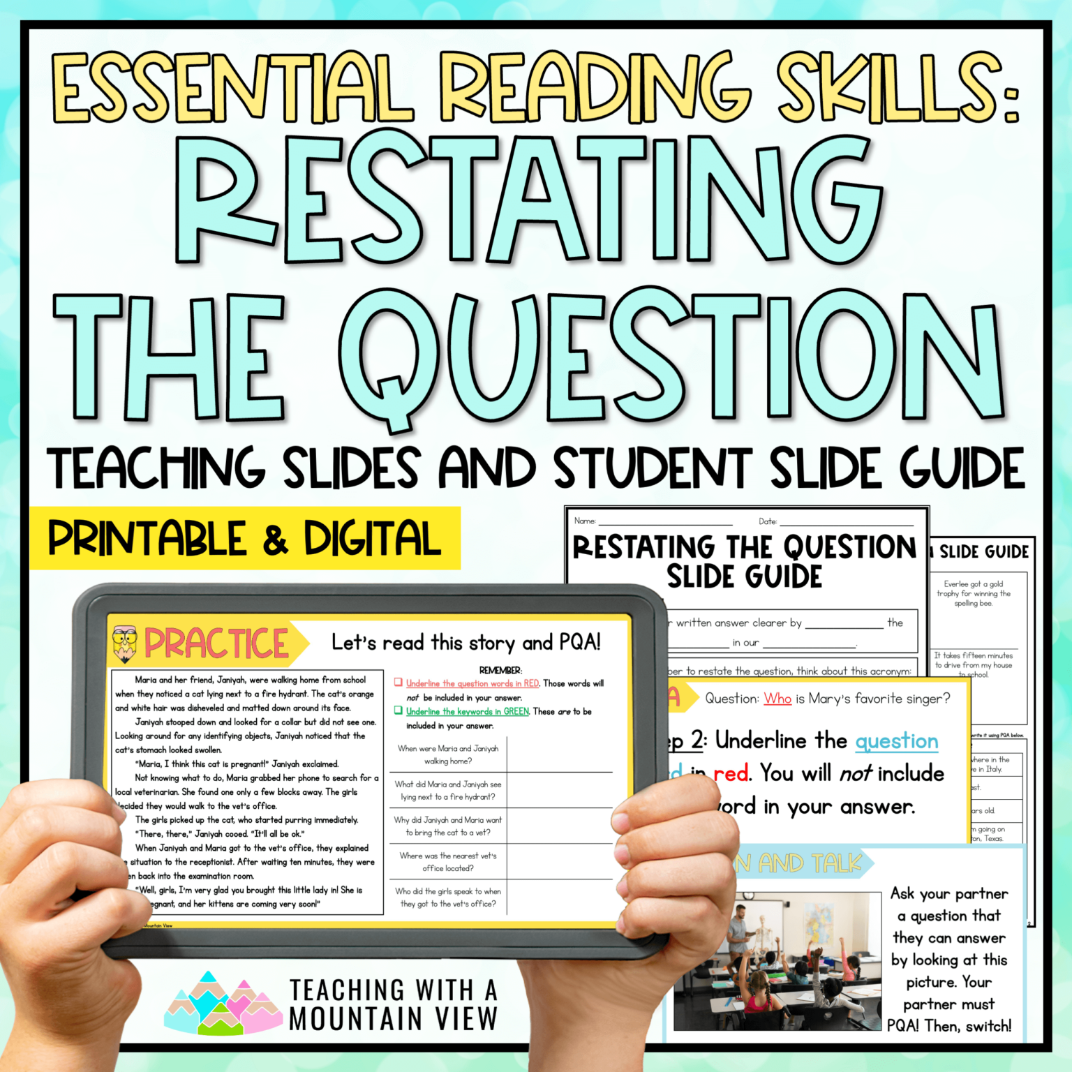 Restating the Question Reading Lesson | Slideshow and Lessons ...