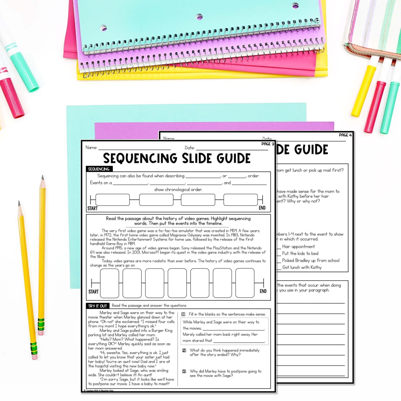 Sequencing Reading Lesson | Slideshow and Lessons - Teaching with a Mountain View