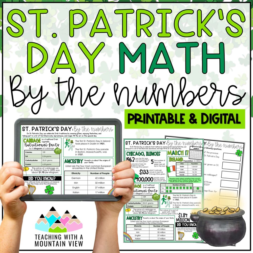 St. Patrick's Day Math By the Numbers | Math Enrichment Activity ...