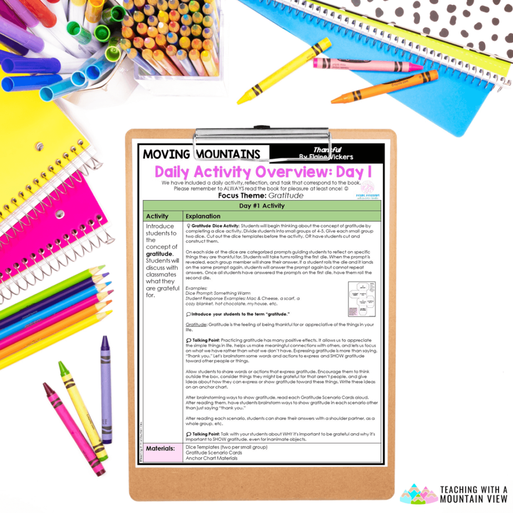 Picture Book Character Lessons | Gratitude Activities | Thankful ...