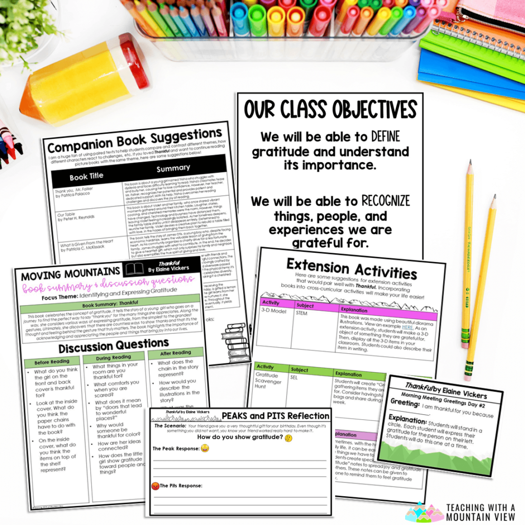 Picture Book Character Lessons | Gratitude Activities | Thankful ...