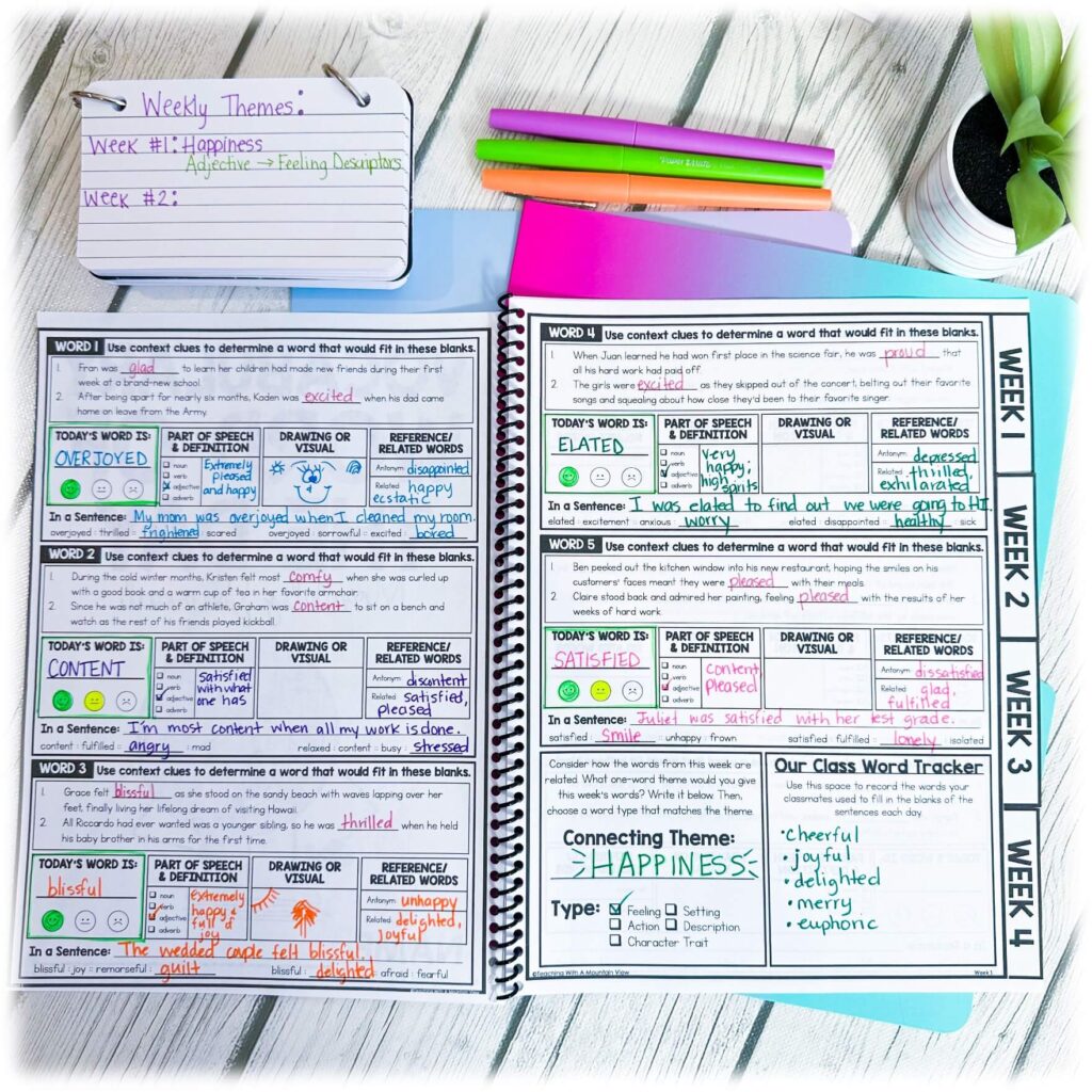 Vocabulary Word of the Day | Monthly Journal and Slides | SET ONE ...