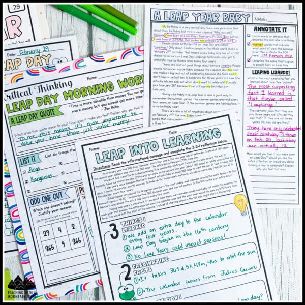 Leap Year Activities For Upper Elementary School - Teaching with a ...