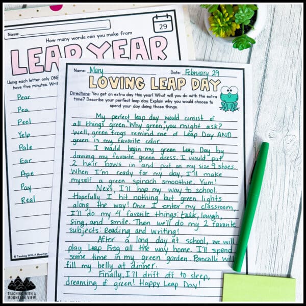 Leap Year Activities For Upper Elementary School - Teaching with a ...