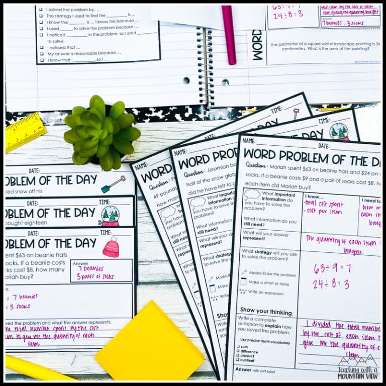 The Importance of Daily Math Word Problems - Teaching with a Mountain View