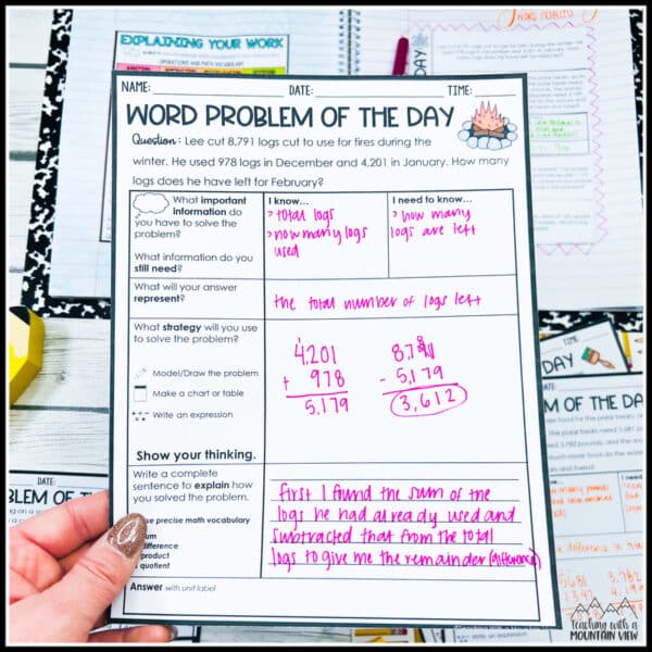 The Importance of Daily Math Word Problems - Teaching with a Mountain View