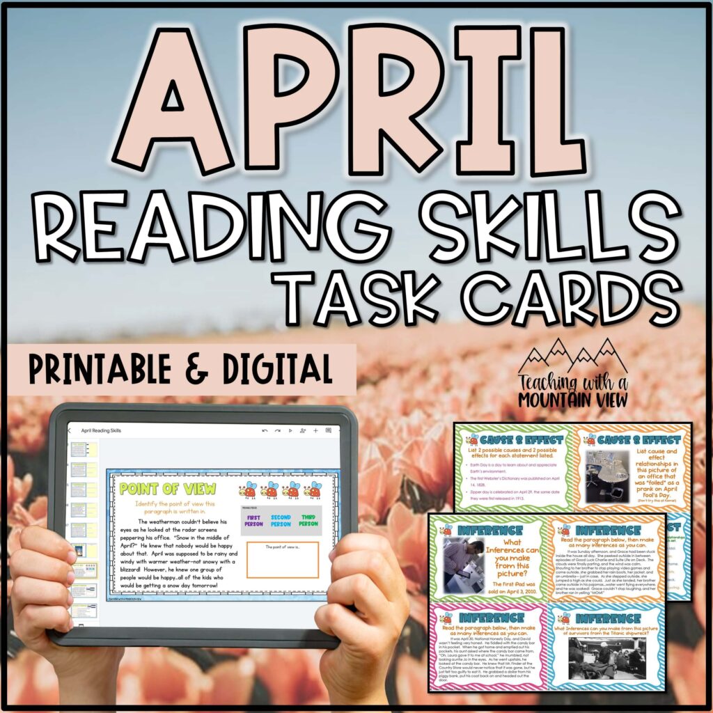 April Spring Reading Skills and Enrichment Task Cards - Teaching with a ...