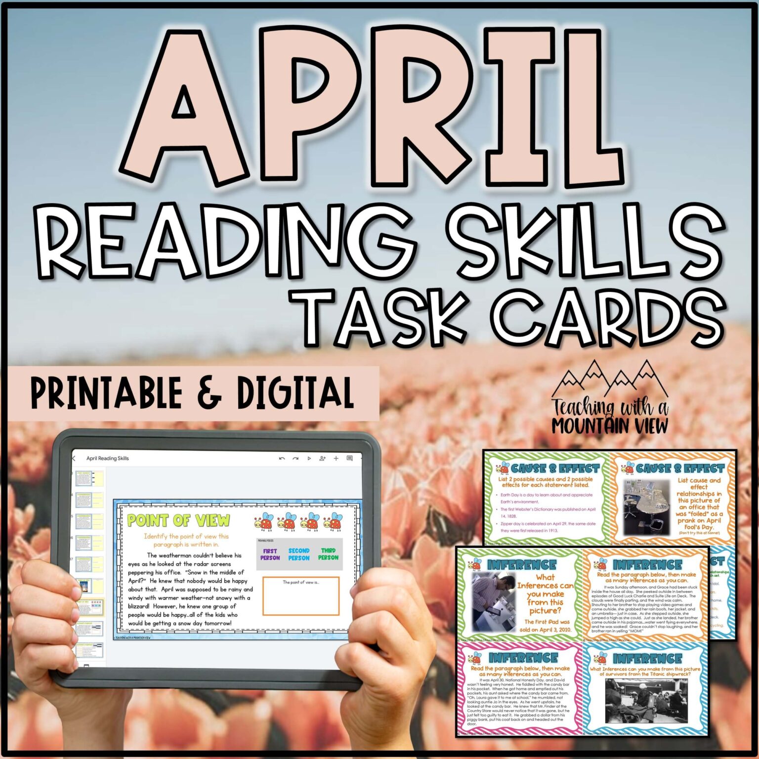 April Spring Reading Skills and Enrichment Task Cards - Teaching with a ...