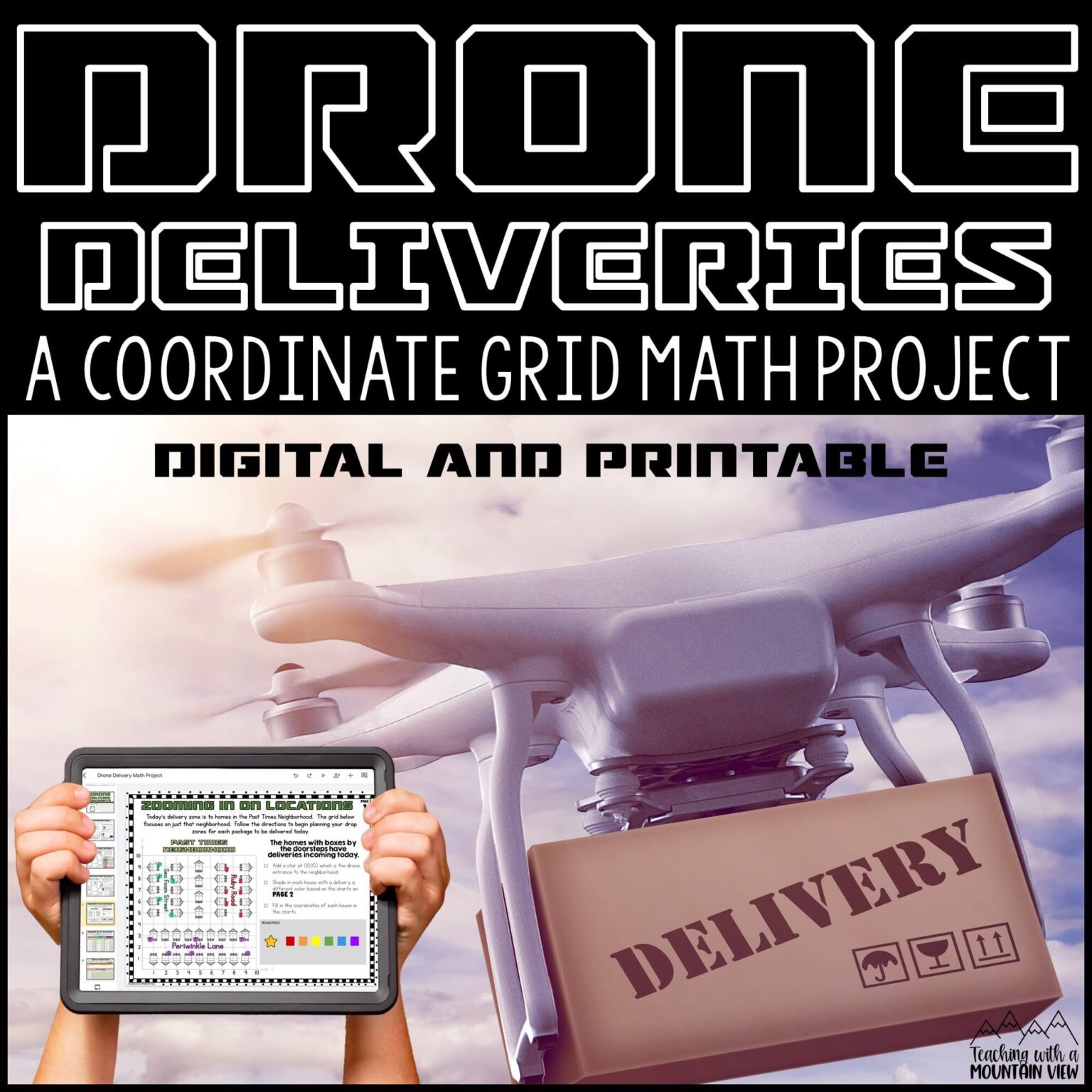 Coordinate Graphing Math Project | Real-World Drone Activities ...