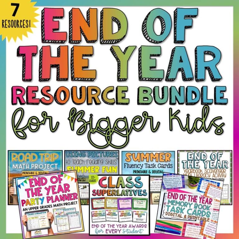 End of the Year Activities Bundle - Teaching with a Mountain View