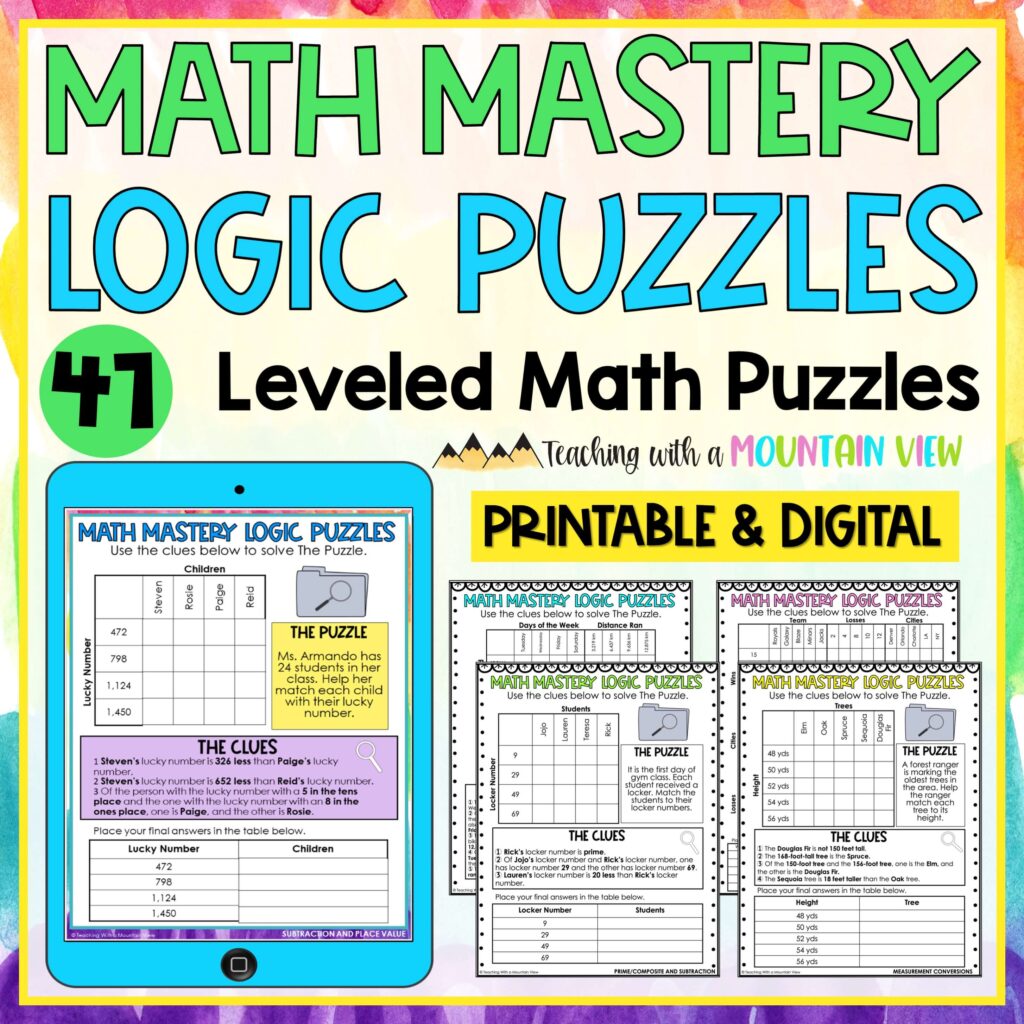 Math Logic Puzzles for Critical Thinking and Enrichment - Teaching with ...