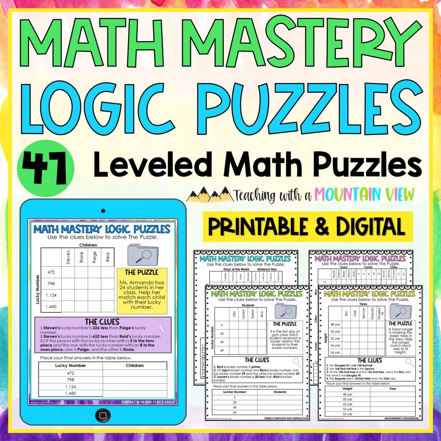 Math Logic Puzzles for Critical Thinking and Enrichment - Teaching with ...