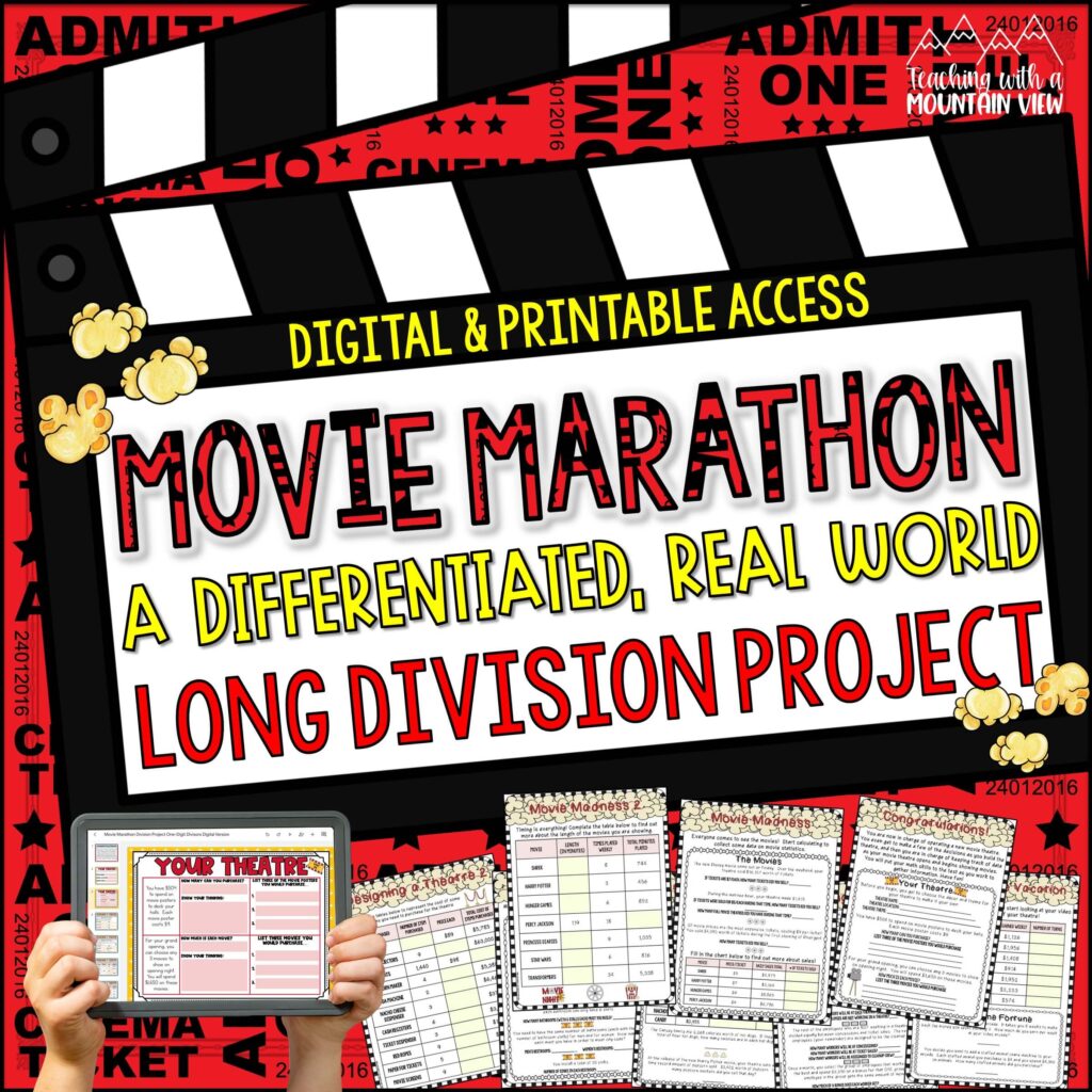 Division Math Project | Differentiated Real-World Long Division ...