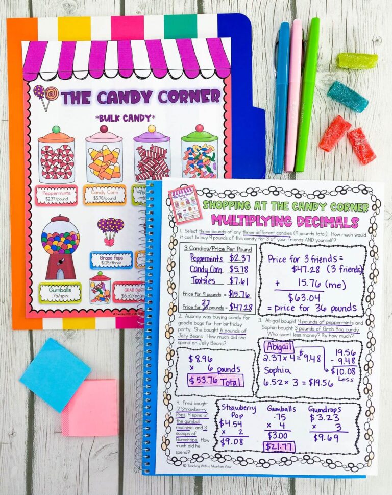 Multiplying and Dividing Decimals Math Project - Teaching with a ...