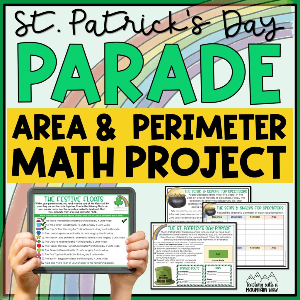 St. Patrick's Day Perimeter and Area - Teaching with a Mountain View