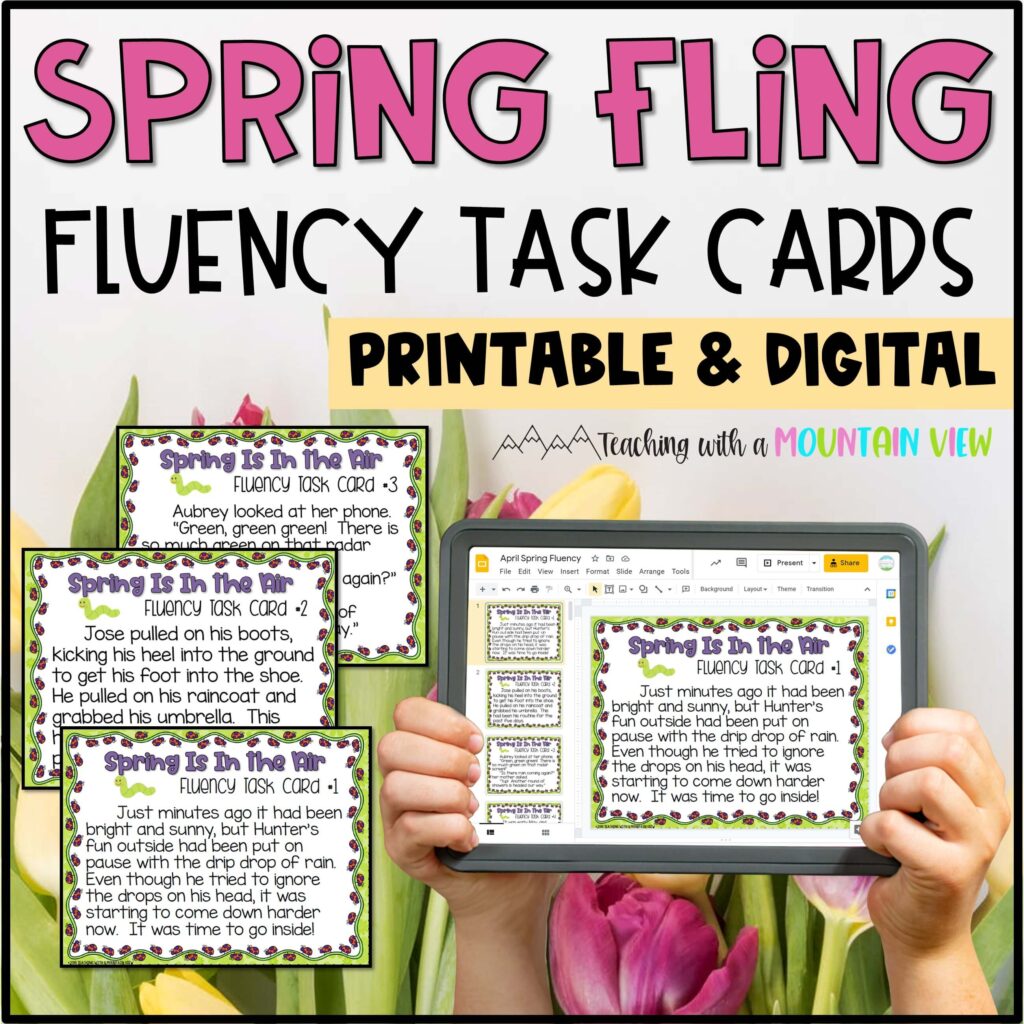 Spring Reading Fluency Task Cards - Teaching with a Mountain View