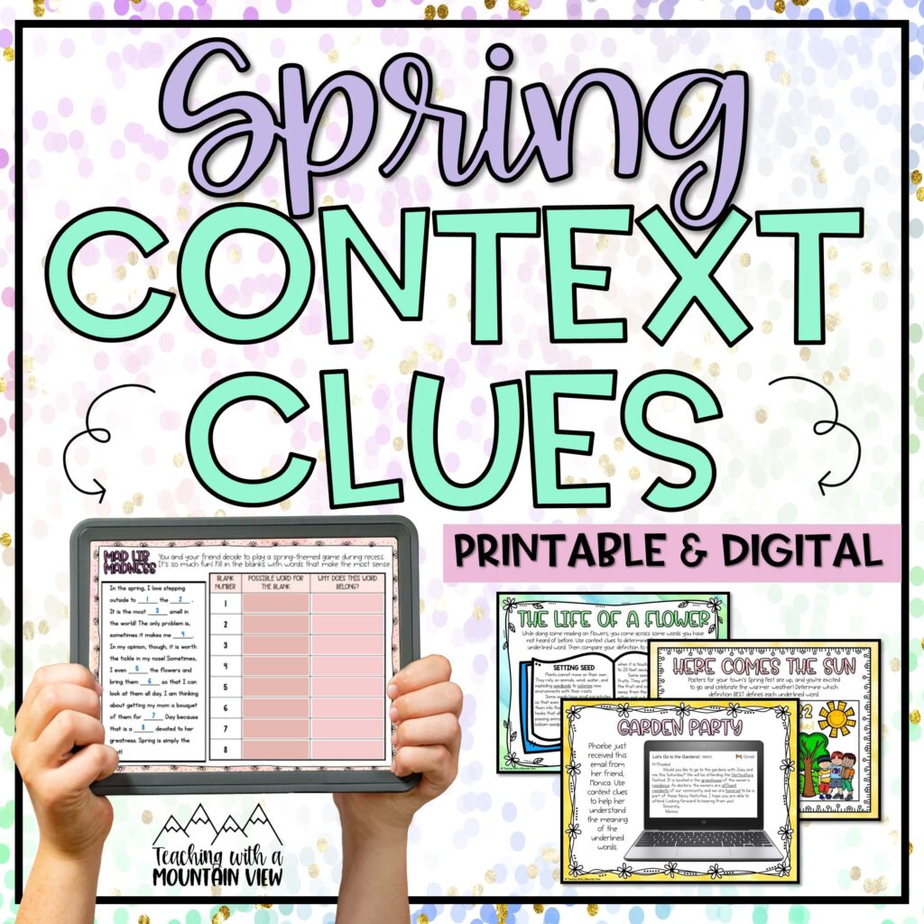 Spring Context Clues Activity - Teaching with a Mountain View