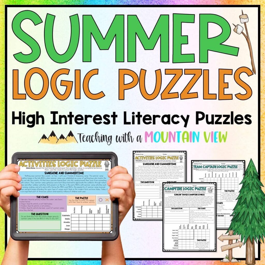 End of the Year Reading Logic Puzzles | Activities for Enrichment ...