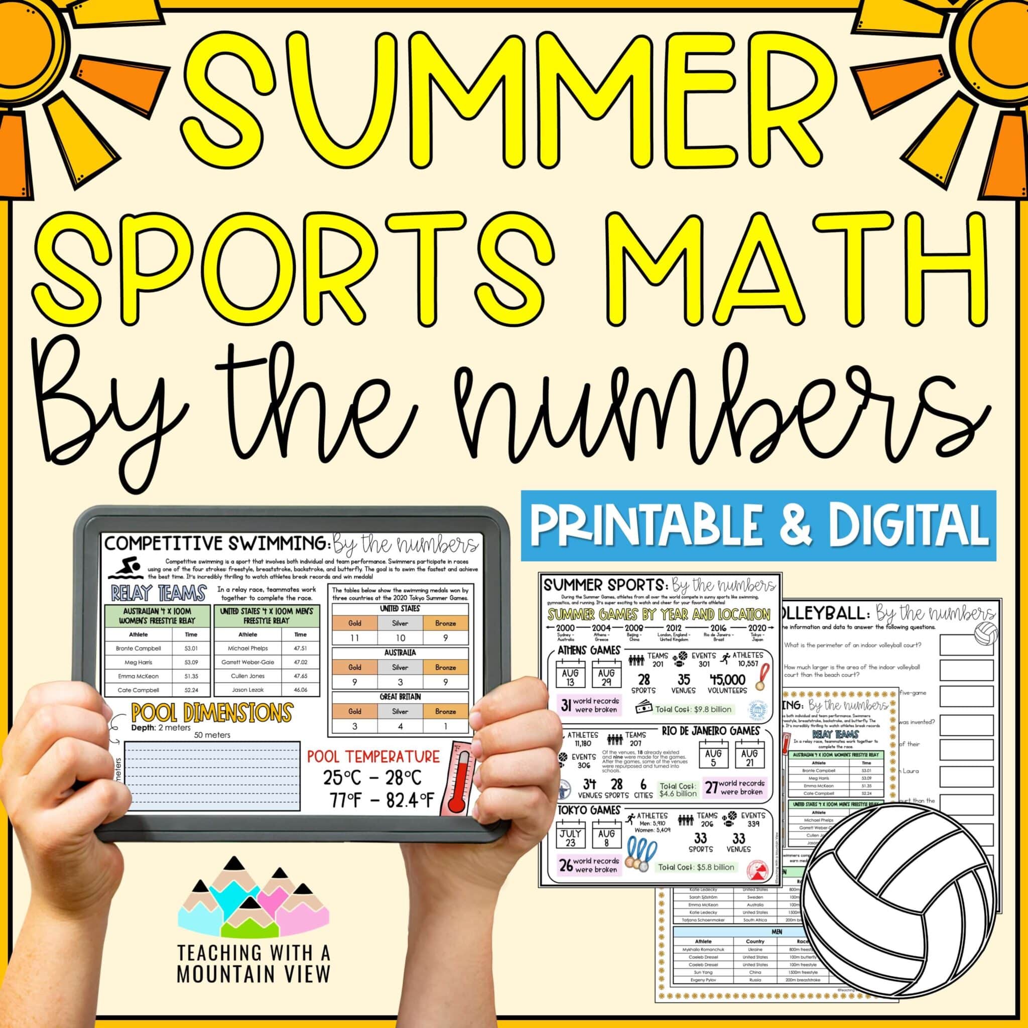 Summer Sports Math By the Numbers | Math Enrichment Activity - Teaching ...