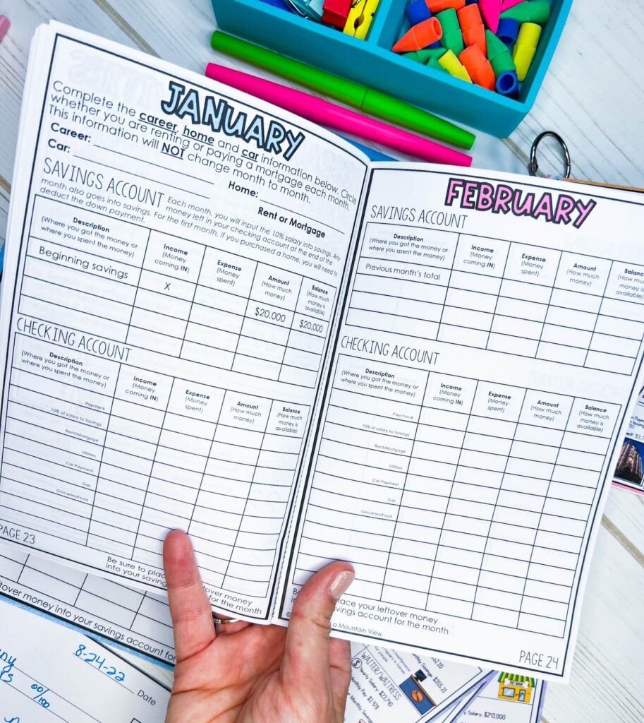 Personal Budget Math Project and Financial Literacy Real World Math ...