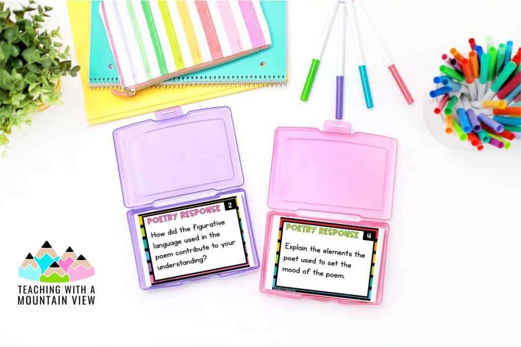 Poetry Response Prompts | Task Cards - Teaching with a Mountain View