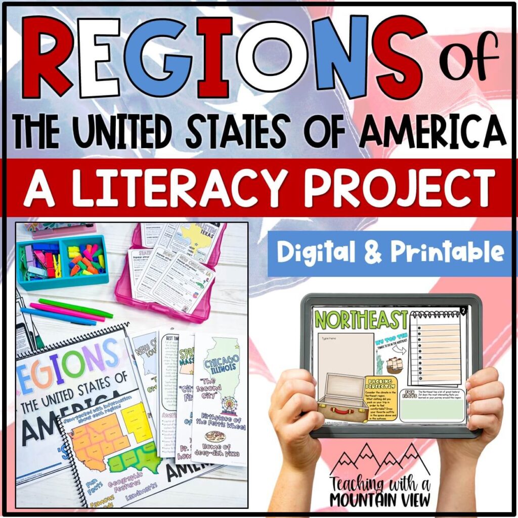 Regions of the United States Literacy Reading Activities - Teaching ...