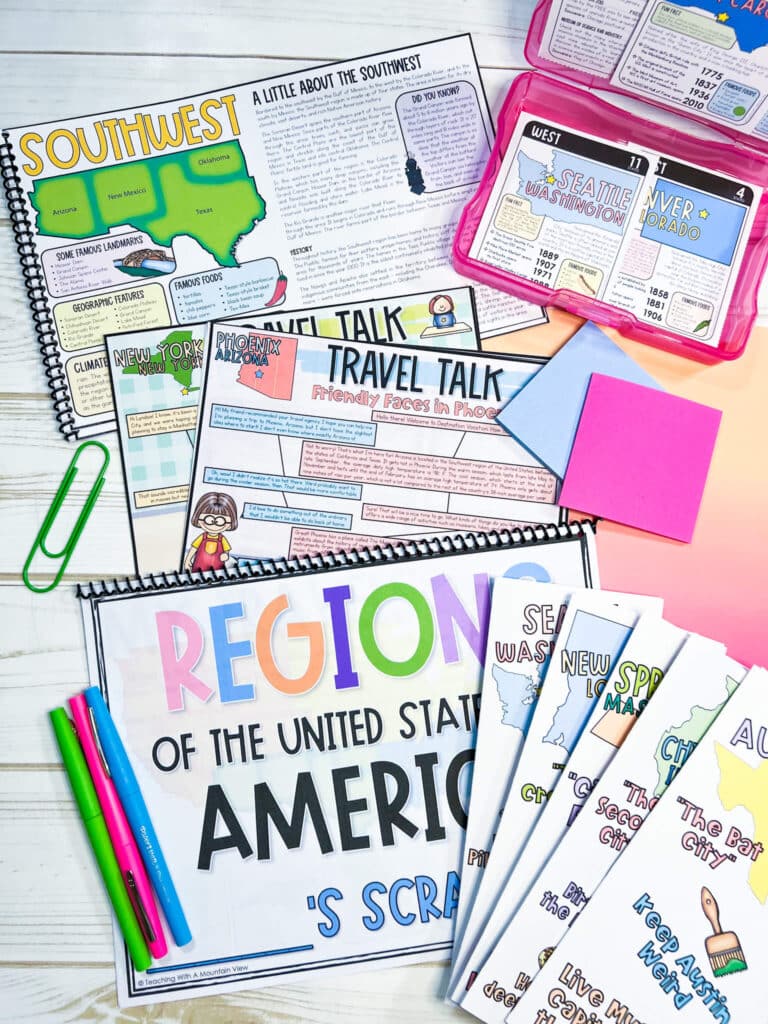 Regions of the United States Literacy Reading Activities - Teaching ...
