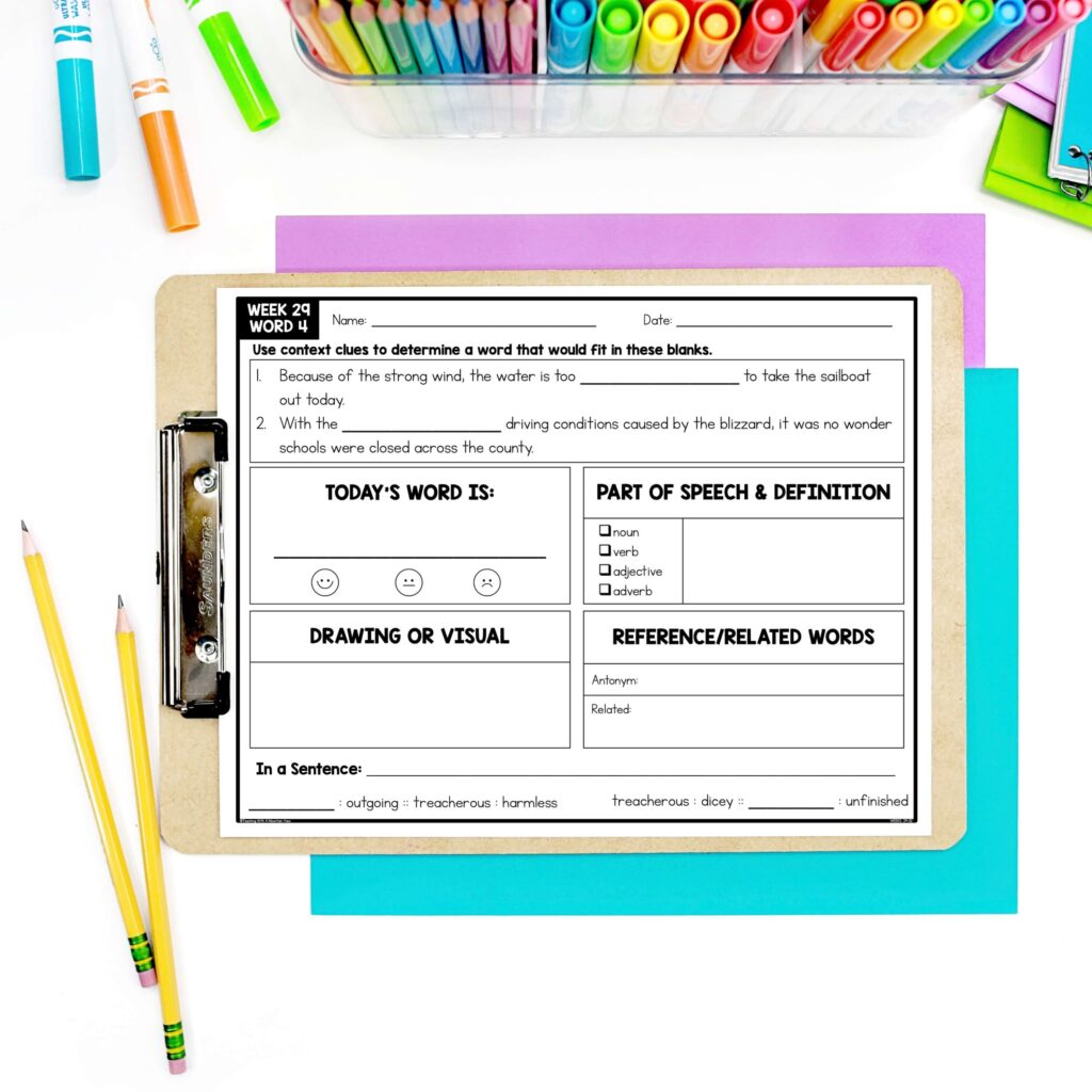 Vocabulary Word of the Day | Monthly Journal and Slides | SET TWO ...