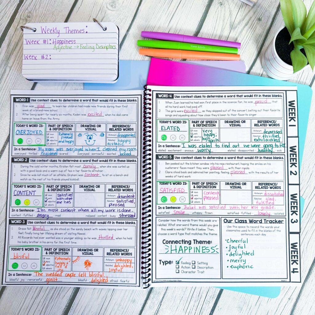 Vocabulary Word of the Day | Monthly Journal and Slides | SET TWO ...