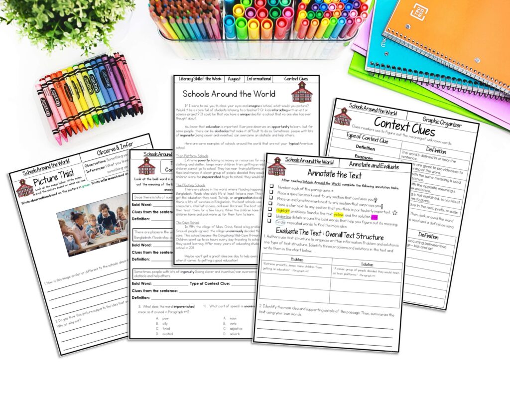 Literacy Skill of the Week | August Reading Passages - Teaching with a ...