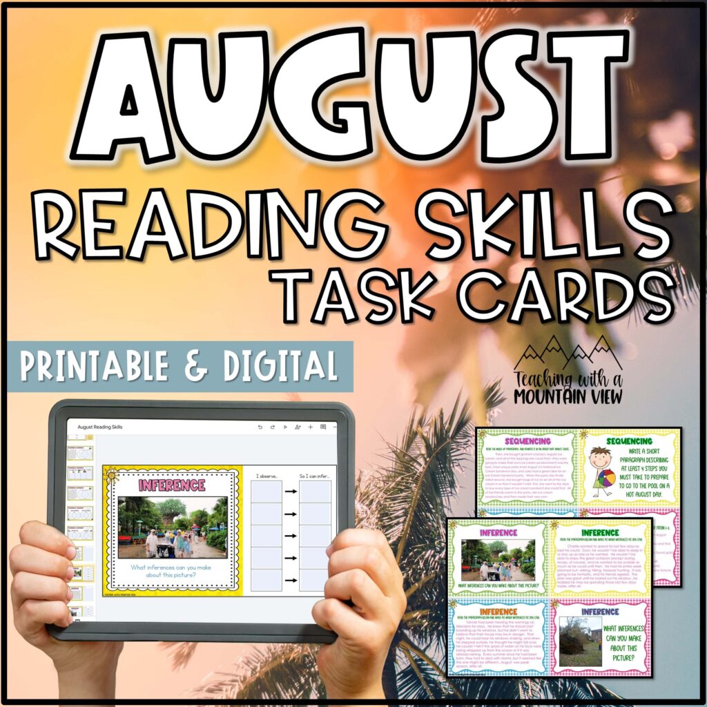 August Reading Skills and Enrichment Task Cards - Teaching with a ...