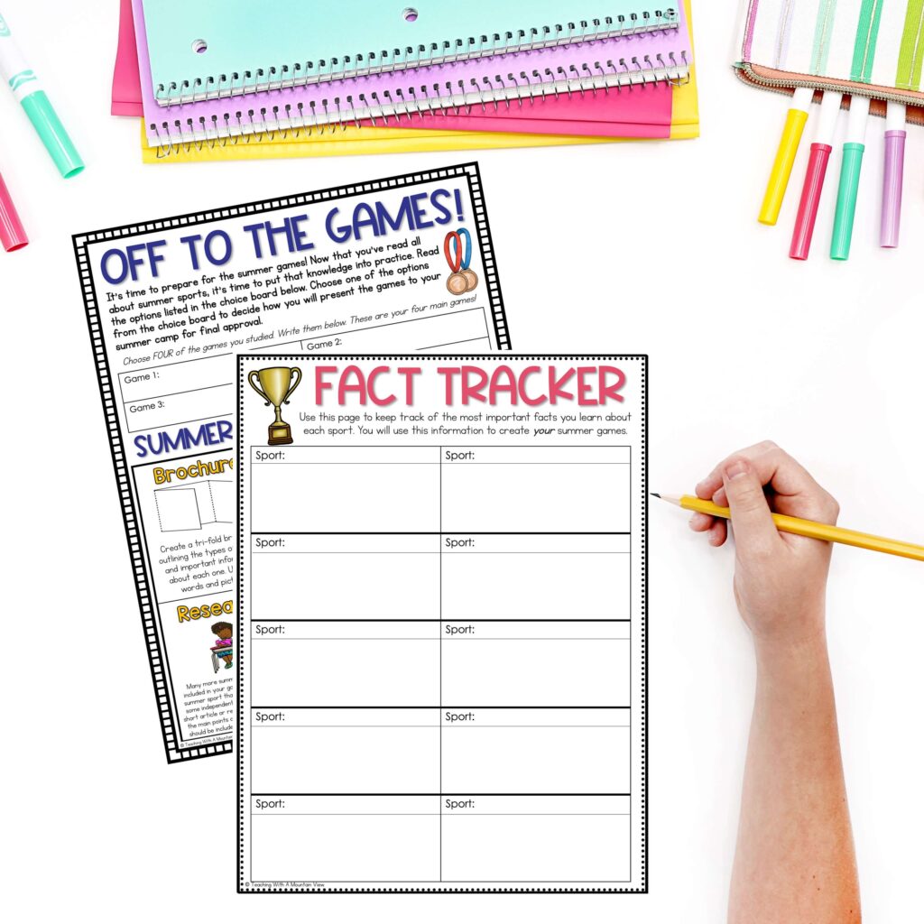 Summer Sports Literacy Project and Activities | Reading Skills ...