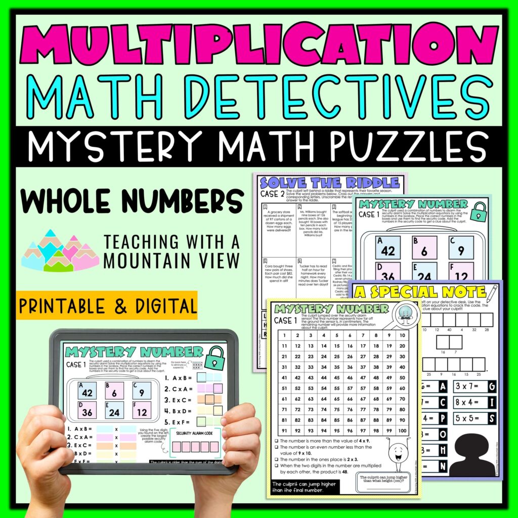 Multiplication Math Detectives Mystery Puzzles | Critical Thinking ...