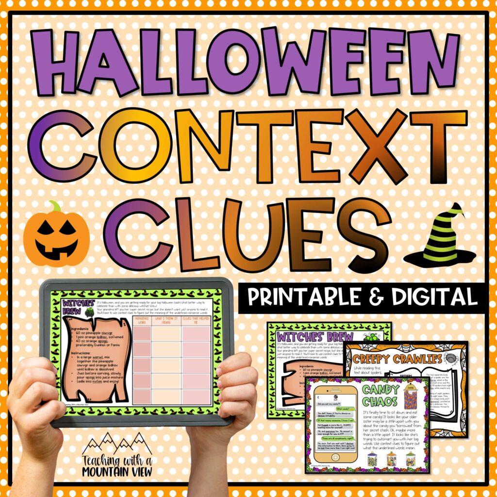 Halloween Context Clues Activity - Teaching with a Mountain View