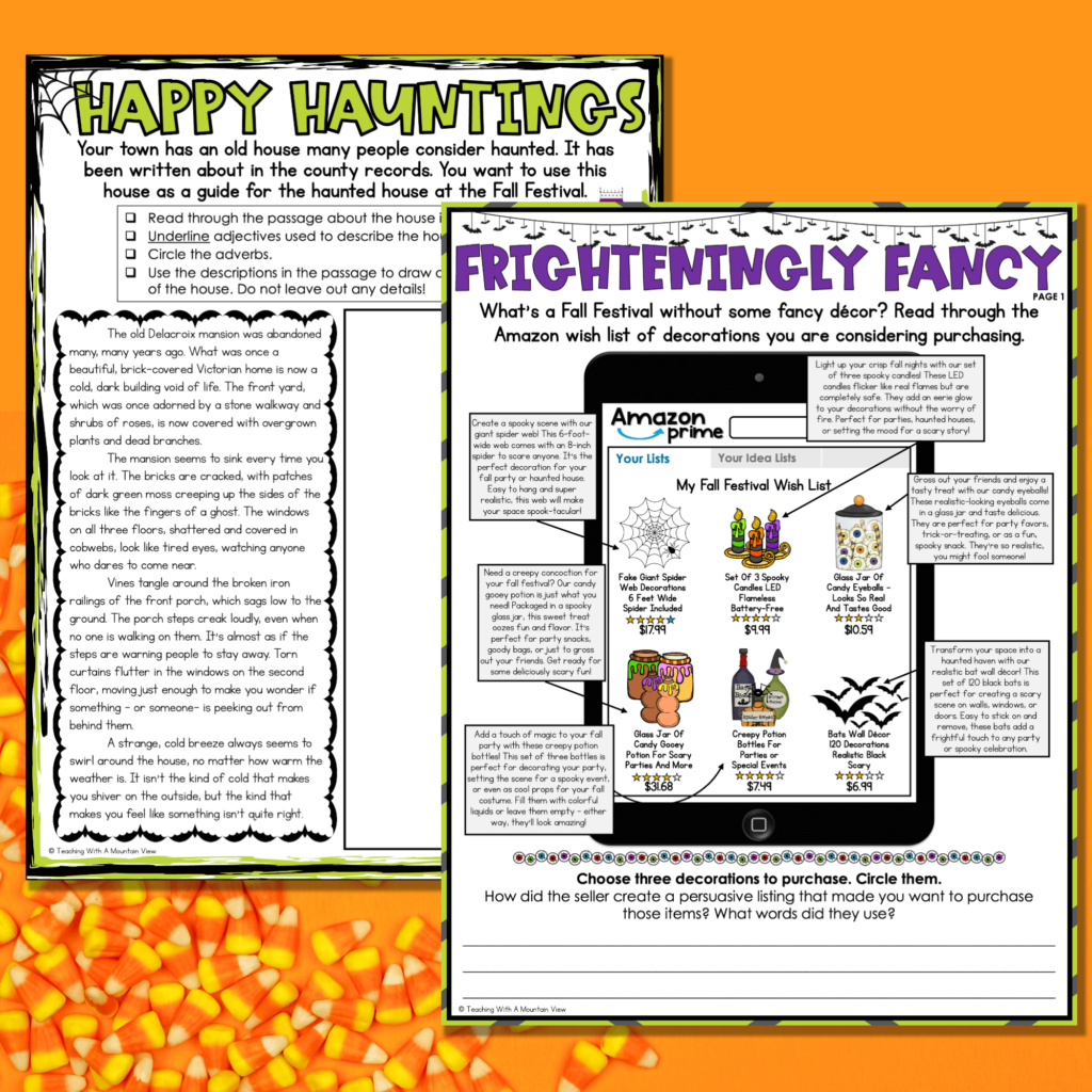 Halloween Reading Project | Fall Literacy Activities - Teaching with a ...