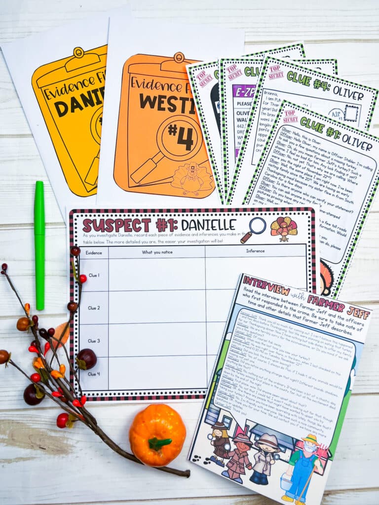 Thanksgiving Reading Activity for Making Inferences - Teaching with a ...