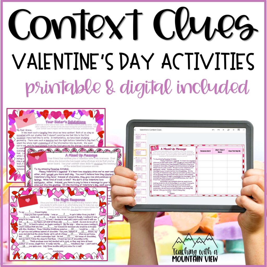 Valentine's Day Context Clues Activities - Teaching with a Mountain View