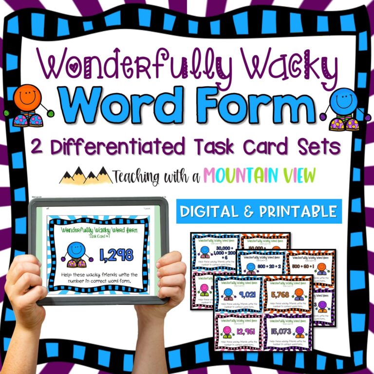 Word Form Task Cards - Teaching with a Mountain View