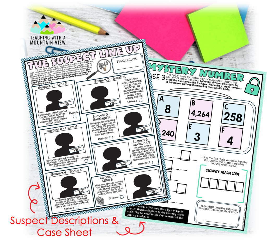 Division Math Detectives Mystery Puzzles | Critical Thinking Activities ...