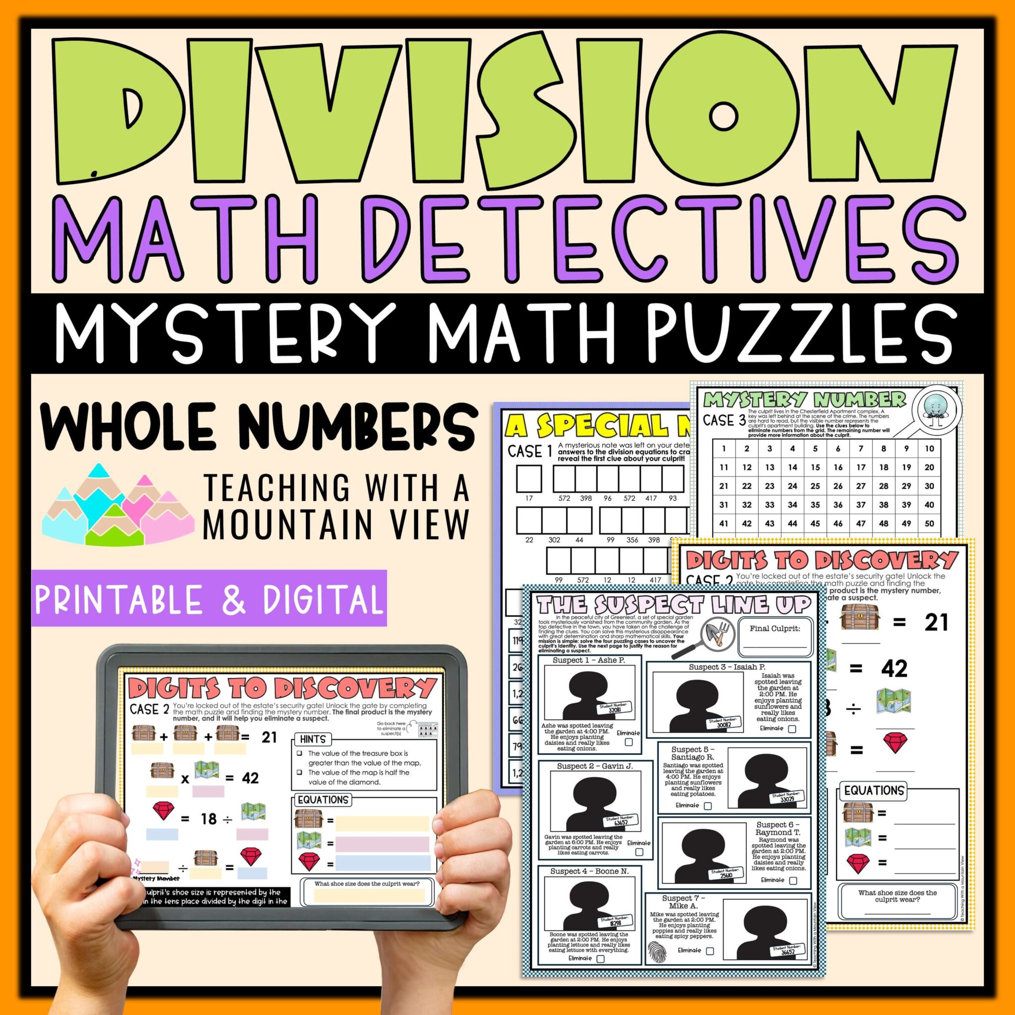 Division Math Detectives Mystery Puzzles | Critical Thinking Activities ...