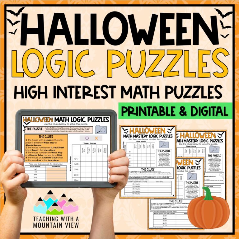 Halloween Math Logic Puzzles Activities for Critical Thinking ...