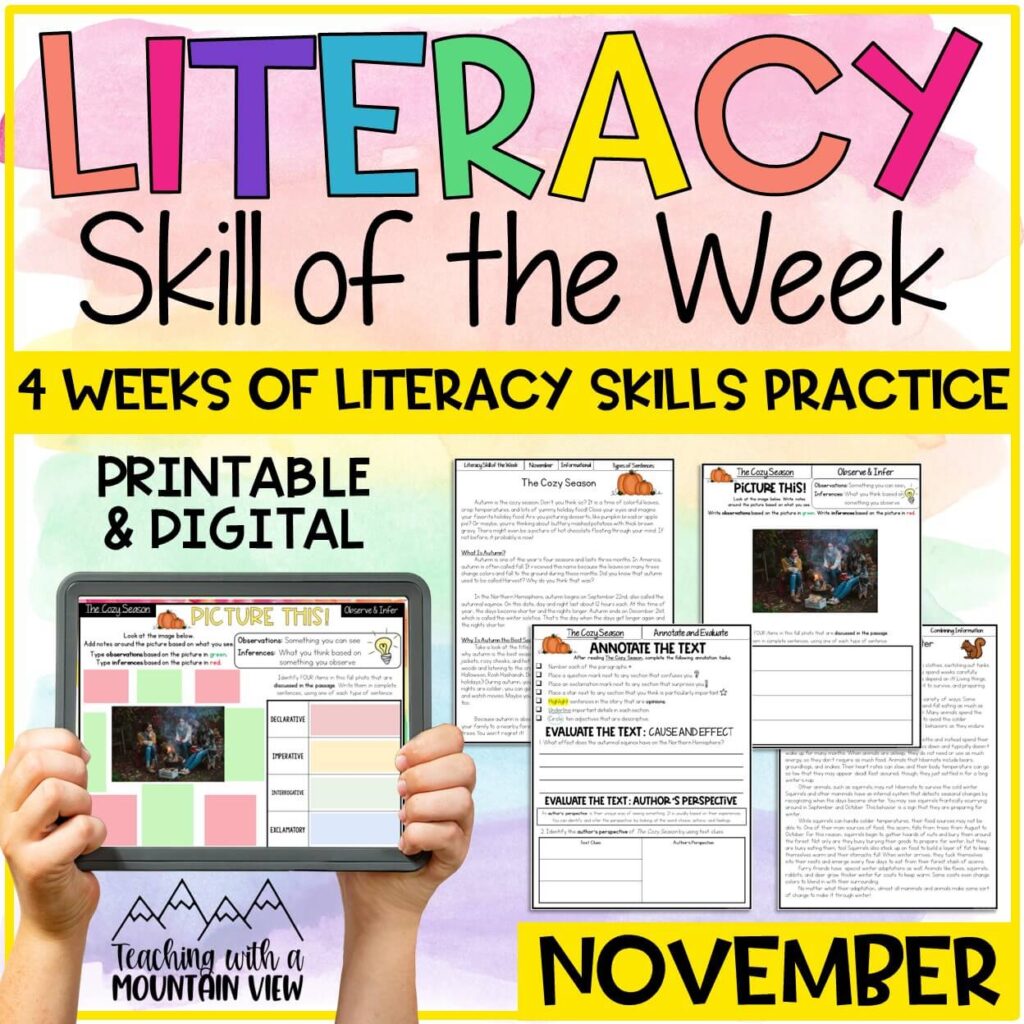 November Reading Comprehension Passages | Thanksgiving Reading ...