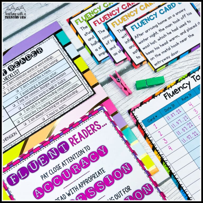 How To Use Fluency Task Cards - Teaching with a Mountain View