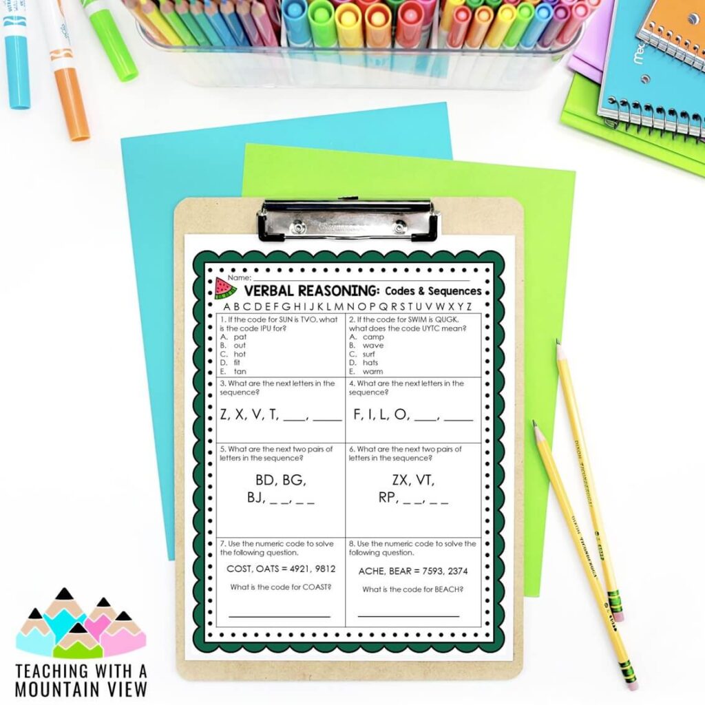 Verbal Reasoning Activities | Critical Thinking and Problem Solving ...